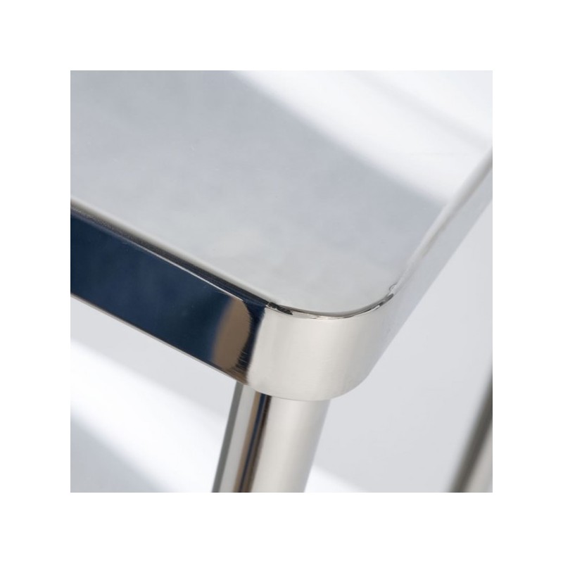 Table à instruments en inox tube rond 2 plateaux | Teamalex Medical