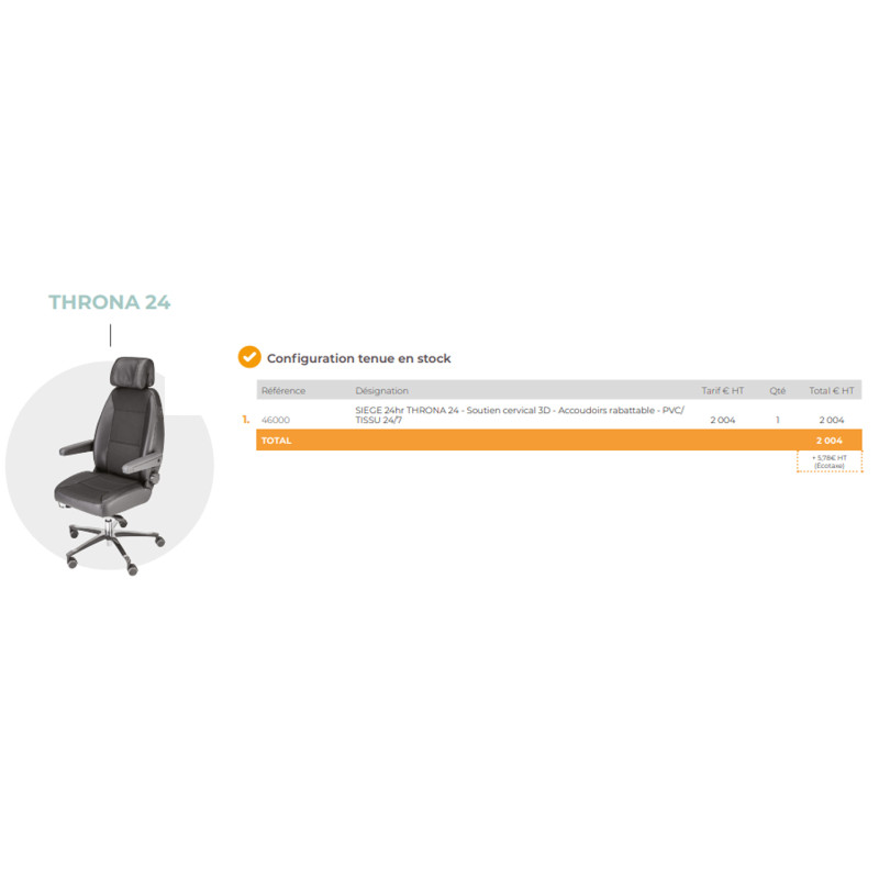 Siège ergonomique de bureau Throna 24 | Teamalex Medical Technologies