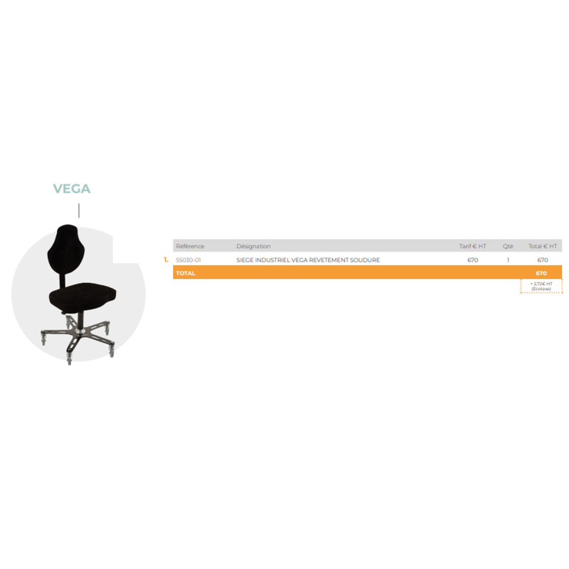 Siège ergonomique de travail Vega | Teamalex Medical Technologies