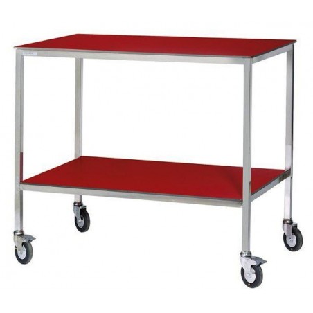 Table à instruments inox 2 plateaux résine couleur | Teamalex Medical